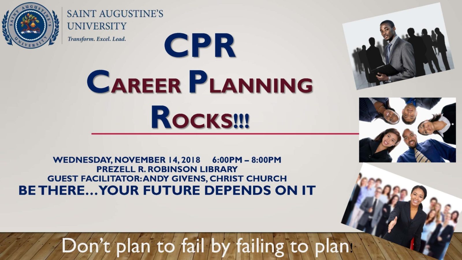 Career Planning CPR Flyer - Saint Augustine's University