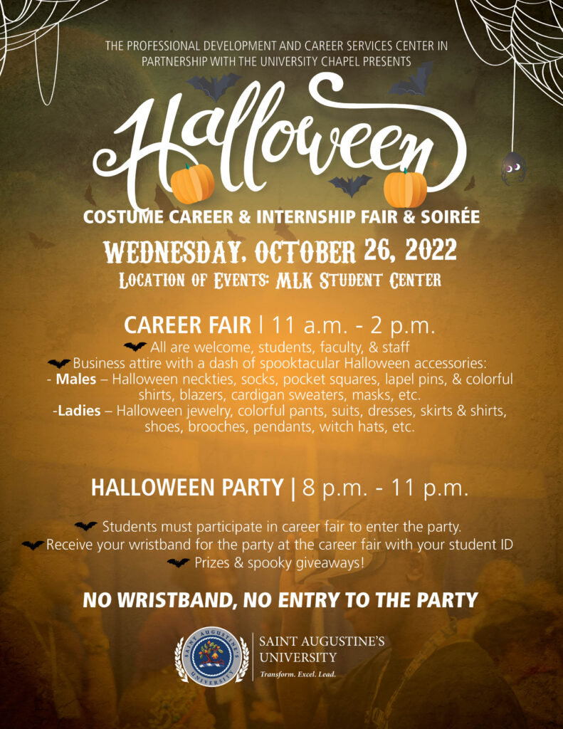 Career Services Halloween Career Fair - Saint Augustine's University