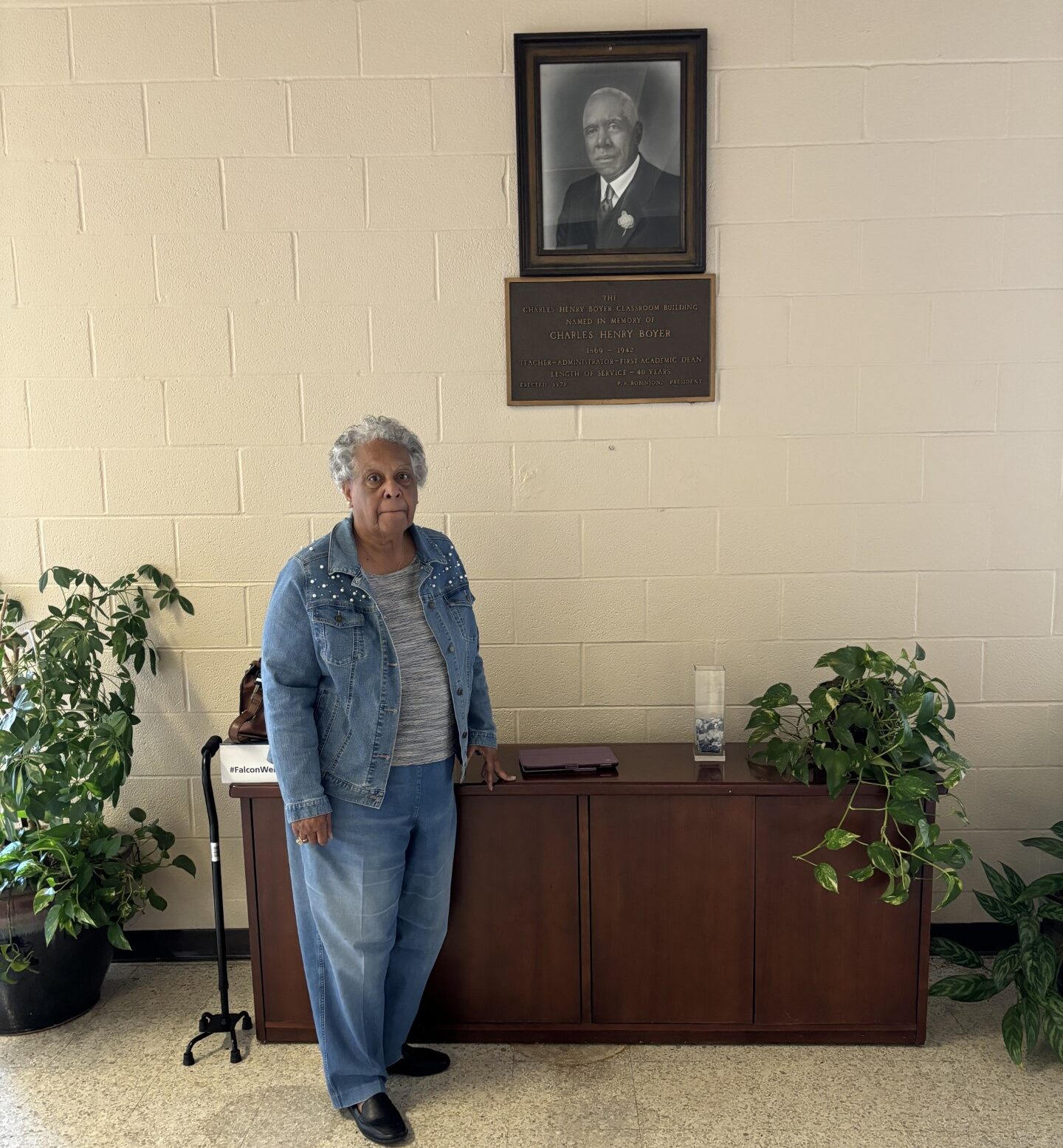 Mother Ballentine under a portray of her grandfather in the Boyer ...
