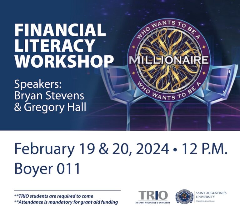 SAU24 - TRIO - SP24 Financial Literacy Workshop Flyer - Saint Augustine ...